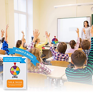 Prize Wheel Spinning Wheel for Prizes - Dry Erase Spin Wheel Game Small 12" inch Tabletop Stand Spinner Board with 4 Color & White Wheels, Marker Pen, Eraser & Bag | Win Fortune Raffle Carnival Games