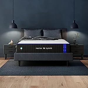 Nectar Hybrid Queen Mattress 12 Inch - Medium Firm Gel Memory Foam - Steel Springs - Cooling Technology - 365-Night Trial - Forever Warranty, White
