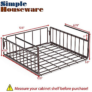 SimpleHouseware Under Shelf Basket, Bronze