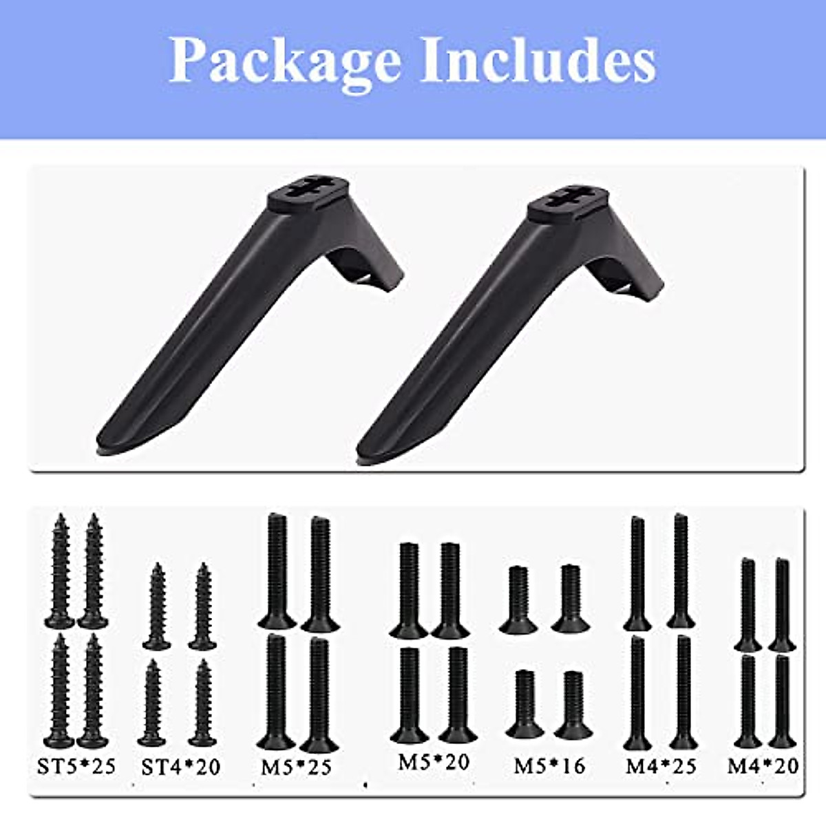 Universal TV Base Stand for TCL Roku TV Legs Replacement for TCL Smart TV 19in 27in 32in 36in 39in 40in 42in 45in,Universal TV Legs for TCL Roku TV Base,TV Stand Legs with Screws