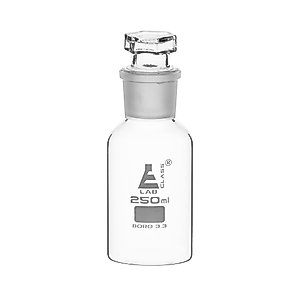 EISCO Labs 250ml Reagent Glass Bottle - Wide mouth with Stopper
