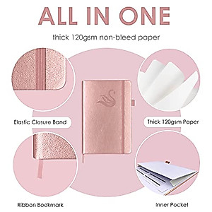 JXSELECT Elegant Income and Expense Tracker Notebook – Accounting Ledger Book for Small Business Owners – Income and Expense Log Book with – Undated Bookkeeping Record Book, 5.7″ x 8.5″ (Rose Gold)