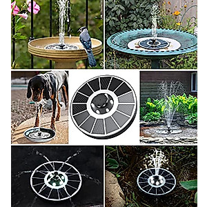 Yzert 3.5W Solar Fountain with Light Full Glass Panel, Solar Bird Bath Fountains with 8 Nozzles & 4 Fixed Rods, Floating Solar Water Fountain for Garden,Pond, Pool, Outdoor(White)