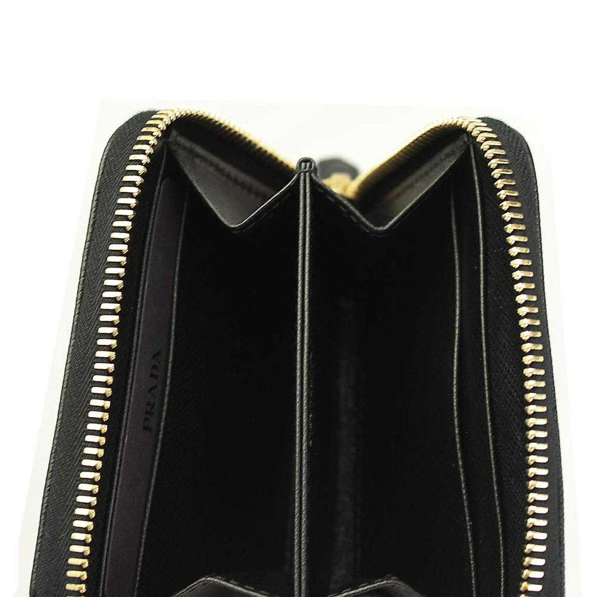 Prada Black Leather W/metal logos Coin case 1MM268 Nero