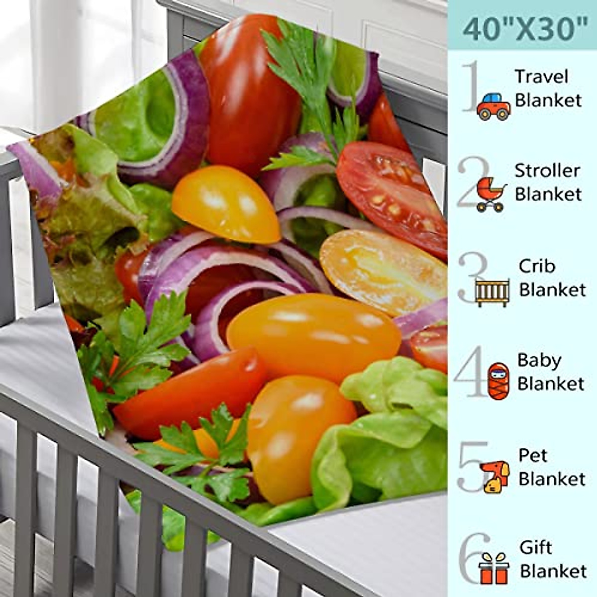 Lynnezilla Salad Throw Blanket Ultra Soft Plush Fluffy Flannel Blanket,Warm Cozy Bed Quilt Home Decor for Couch Sofa Bed All Season,80"x60" for Adults