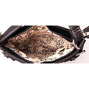 HW Collection Western Purse Cross Wings Stitching Women Crossbody Handbag Country Shoulder Bag (Beige)