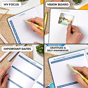 Clever Fox Planner 2nd Edition – Colorful Weekly & Monthly Goal Planner, Time Management & Productivity Organizer, Undated, A5 (Dark Teal)