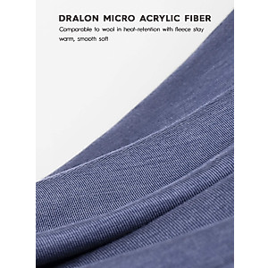 DAVID ARCHY Men's Double Layer Fleece Brushed Thermal Top & Bottom Ultra Winter Warm Stripe Thermals Set Long John with Fly (L, Bice Stripe)