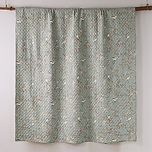 Levtex Home - Lyon Teal Quilt Set - King/Cal King Quilt + Two King Pillow Shams - Bird Toile - Teal, Brown, Cream - Quilt Size (106x92in.), Sham Size (36x20in.) - Reversible - Cotton Fabric