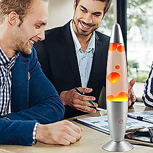 Stemclas 13-Inch Liquid Motion Lamp, Wax Flow in Liquid Relaxing Night Light, Home Decor Living Room Bedroom Office Lamp, Amazing Gifts (Yellow Wax in Clear Water)