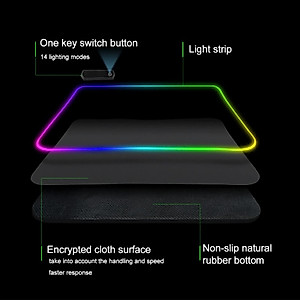 Gaming Mouse Pads Hexagon Geometric Pattern Large Gaming RGB Mouse Pad Led Extended XXL Mousepad with 14 Lighting Mode Computer Mouse Mat for PC Gamer/Laptop Gamer/Office,300X600mm