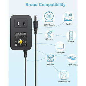 Aclorol Universal Power Adapter 30W 12V 9V 7.5V 6V 5V 4.5V 3V Adjustable Variable Power Supply AC/DC Adapter Converter Switching 100V-240V AC to DC 3V-12V with Polarity Converter & 14 Tips