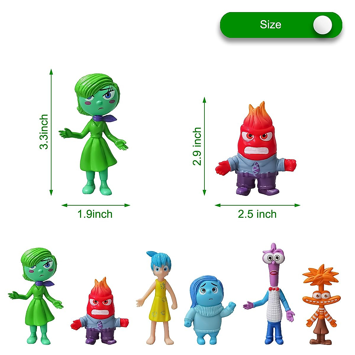 6pcs Insde Out Cake Topper， Insde Out Themed Birthday Party Decorations