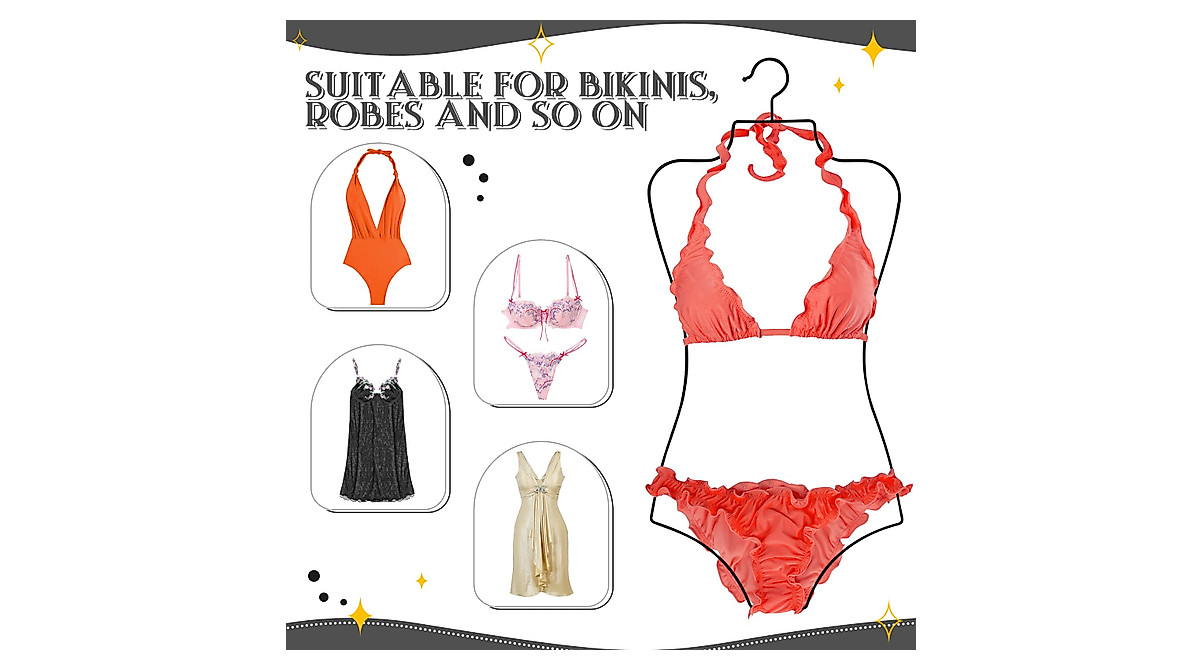 16 Black Body Shape Bikini Hangers for Swimwear Storage