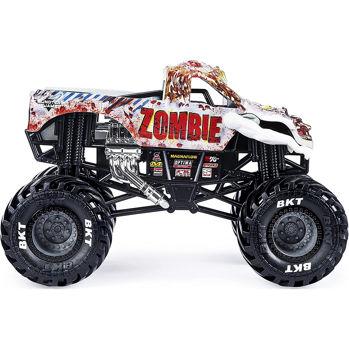 Monster Jam, Official Megalodon Monster Truck and Official Zombie Monster Truck, Collector Die-Cast Vehicle, 1:24 Scale, Bundle