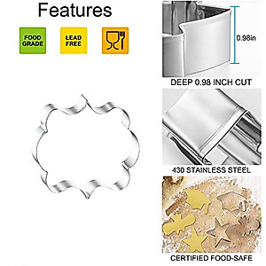 4 Pieces Graduation Cookie Cutters, Stainless Steel Molds Graduation Cap, Gown, Diploma, Medallion Shapes for High School College Party Supplies