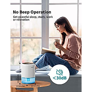 Hysure Small Dehumidifier for 2200 Cubic Feet(220 sq ft), Quiet Portable Deshumidificador for Home RV Bedroom Bathroom Basement Garage Wardrobe, 1400ml(49oz) Water Tank with Safe Auto Shut Off -White