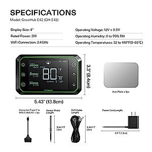 VIVOSUN GrowHub Controller E42, Smart Environmental WiFi-Controller with Temperature, Humidity, Timer, Cycle, Schedule Controls, for Grow Tent Cooling Ventilation Lighting