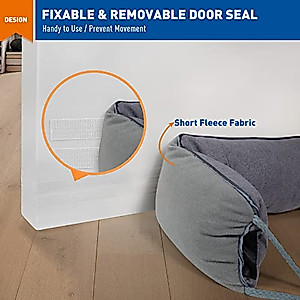 MAGZO Door Draft Stopper 48 Inches, Under Door Weighted Stopper Draft Insulation Seal Snake Door Draft Blocker, Gray