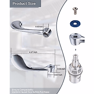 Phivan Commercial Faucet Parts Faucet Handle Replacement Kit - Wrist Blade Handles Lever Handles for Industrial, Restaurant, Commercial Sink Faucet - Fits Most 3/8" Shaft, 0.43" Round Stem Hole (Blue)