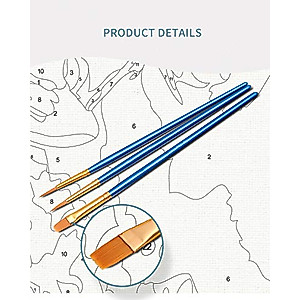 Chenistory 4 Packs DIY Paint by Number for Kids & Adults Acrylic Painting 16 x 20 inch Paint Canvas with Paintbrushes Set Draw Arts Craft Home Decoration - Mountain Landscape Picture