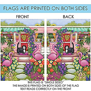 Toland Home Garden 119762 Kittens And Flamingoes Cat Flag 12x18 Inch Double Sided Cat Garden Flag for Outdoor House Bird Flag Yard Decoration