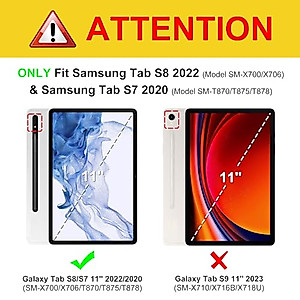 Fintie Case for Samsung Galaxy Tab S8/Tab S7 11 Inch (Model SM-X700/X706/T870/T875/T876), Tuatara Rugged Unibody Hybrid Full Protective Bumper Kickstand Cover Built-in Screen Protector, Black