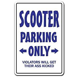 SCOOTER PARKING Sign redneck hillbilly nickname Dixie country southern | Indoor/Outdoor | 14" Tall Plastic Sign