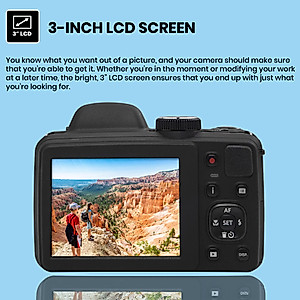 Kodak PIXPRO AZ405 Digital Camera Black, Point & Shoot Camera Case, 32GB SD Memory Card, Rechargeable Batteries & Charger, USB Card Reader, Table Tripod, Accessories