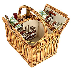 Picnic at Ascot Vineyard Willow Picnic Basket with service for 2 - Gazebo