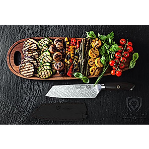 Dalstrong Santoku Knife - 7 inch - Omega Series - BD1N-V Hyper Steel Kitchen Knife - G10 Woven Fiberglass Handle - Razor Sharp Knife - Leather Sheath Included