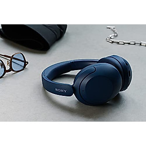 Sony WH-XB910N Extra BASS Noise Cancelling Headphones, Wireless Bluetooth Over The Ear Headset with Microphone and Alexa Voice Control, Blue (Amazon Exclusive)