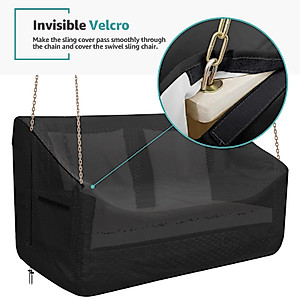 boyspringg Porch Swing Cover, Waterproof All Weather Protection, 56x32x25 Inch, Durable Polyester, Chair Cover for Outdoor Furniture, Black