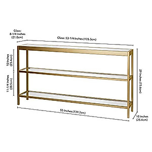 Henn&Hart 55" Wide Rectangular Console Table in Brass, Entryway Table, Accent Table for Living Room, Hallway