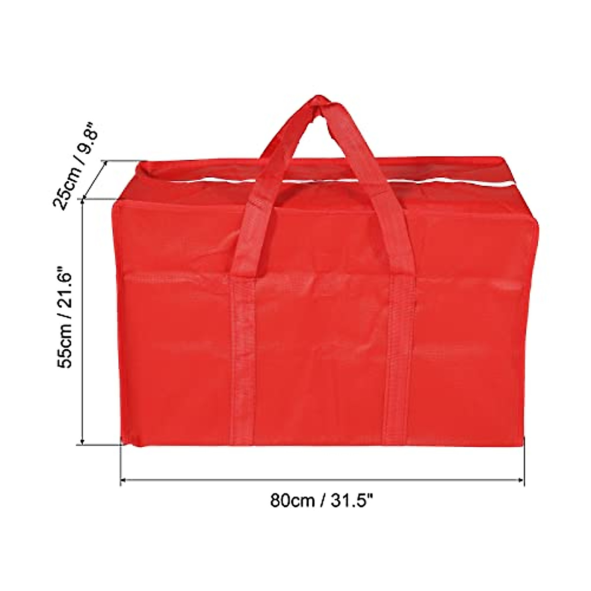 PATIKIL Closet Storage Bags, 31.5'' Length Waterproof Clothes Blankets Organizer Bag with Carrying Handles for Bedding, Red