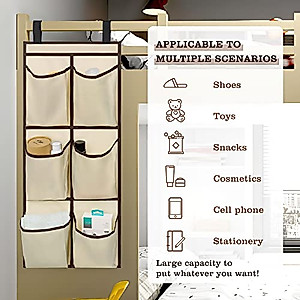 JMLHMXC 6 Pockets- Shoe Organizer Hanging,Space Saving, Used with Our Double Layer Shoe Rack, Hook and Loop Fasteners,31.3×12.6 Khaki