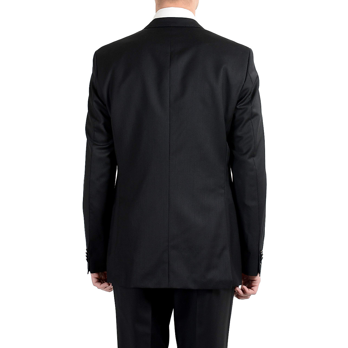 Hugo Boss "The King/Central_1" Men's 100% Wool Two Button Suit US 40L IT 50L Black