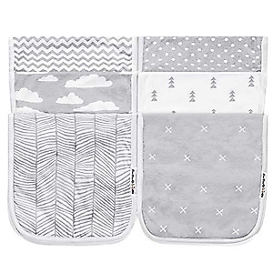 BaeBae Goods Burp Cloths for Baby Boy & Girl - Ultra Absorbent Burping Rags - Anti Shrink Unisex Burpy Clothes - Super Soft Jersey Cotton, Large 21"x10" - Thick for Newborn Cloth Diapers - 6 Pack