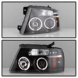 ACANII - For 2004-2008 Ford F150 LED Halo Ring Black Housing Projector Headlights Headlamps, Driver& Passenger Side