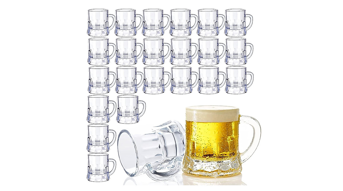 Stylish 2 Oz Mini Beer Mug Set - 24 PCS for Parties