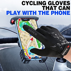 BEACE Cycling Gloves Bike Gloves Biking Gloves for Men Women with Touch Screen-Full Finger Mountain Bike Gloves Workout Gloves Road Bicycle Gloves with Anti-Slip silicone palm