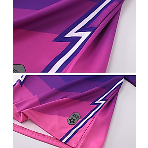 LUCKYLUAN Boy's 2-Pack Soccer Jersey and Short Sets Quick Dry Sports Team Training Uniform Knit 9-10 Years Purple Green