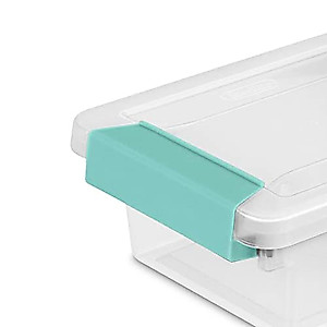 Sterilite Plastic Miniature Clip Storage Box Container with Latching Lid for Home, Office, Workspace, and Utility Space Organization, 12 Pack