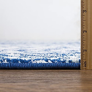 Abani Area Rug - 4x6 - Antelope Collection - Indoor Use - Blue & Cream Animal Print - Medium Pile-Turkish Made-Stain & Shed Resistant Livingroom Bedroom Kitchen Office-Safe for Kids & Pets-Soft Feel