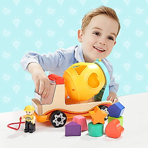 TOP BRIGHT Dump Truck Shape Sorter Toys for Toddlers - Preschool Learning Toys for 2 3 Year Old Boys Girls Gifts