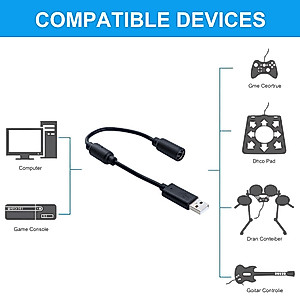 Breakaway Wired Game Controller Stable for Xbox 360, Adapter Controller USB Breakaway Cable, 25cm