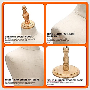 TaroKitc Child Mannequin Torso Kid Dress Form Adjustable Height Mannequin with Wooden Base for Sewing Dressmakers Photographing Dress Jewelry Display (Beige, 4-5 Years Old)