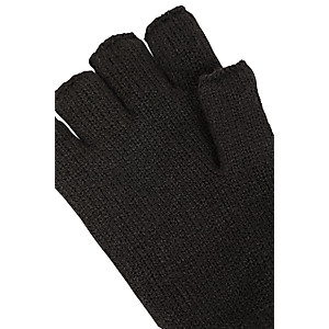 Mountain Warehouse Fingerless Knitted Gloves - Light Ski Gloves Black