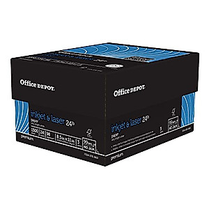 Office Depot Laser Print Paper, 8 1/2in. x 11in., 24 Lb, 30% Recycled, 500 Sheets Per Ream, Case Of 3 Reams, 751440