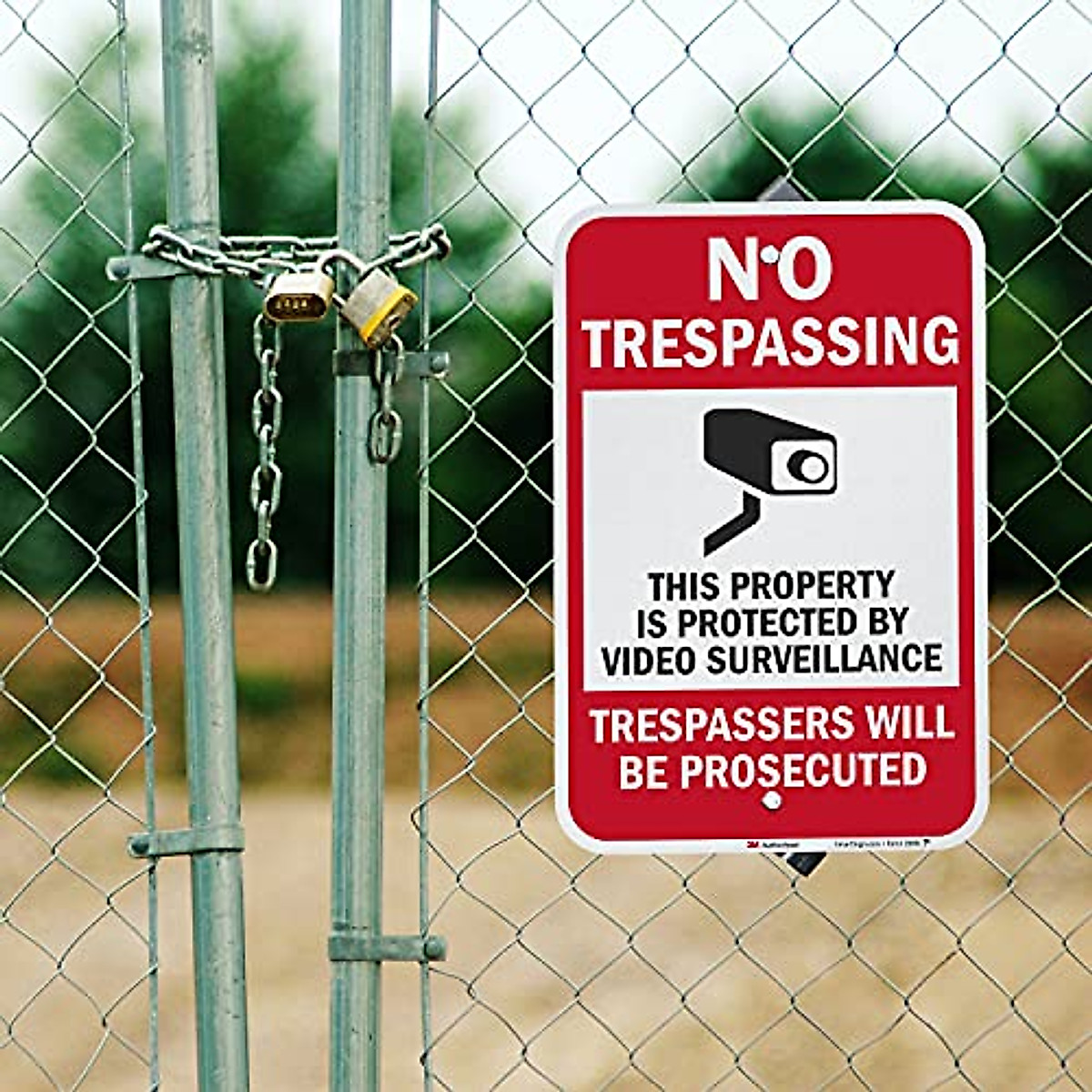 SmartSign - T1-1074-EG_12x18 “No Trespassing - This Property is Protected by Video Surveillance, Trespassers Will Be Prosecuted” Sign | 12" x 18" 3M Engineer Grade Reflective Aluminum 12" x 18" 3M Reflective Aluminum